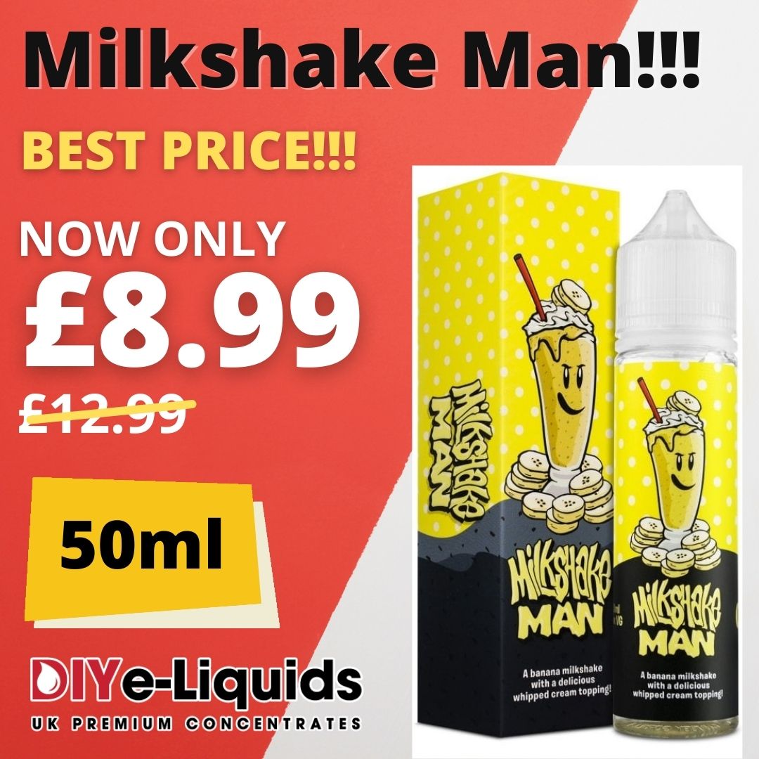 Milkshake Man 50ml Short Fill E-Liquid – £8.99 - Vape Bargains UK