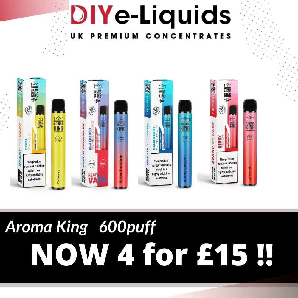 Aroma King 600 Puffs 4 Pack Disposable Vape £15 00 Vape Bargains Uk