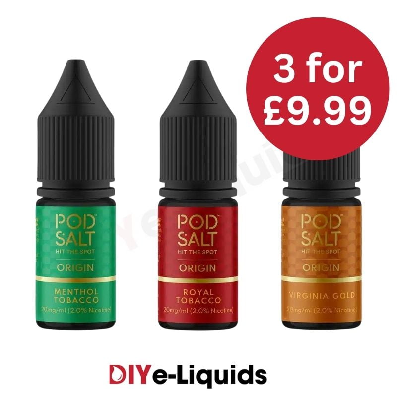 Origin Salts E Liquid By Pod Salt 3x 10ml - £9.99 - Vape Bargains UK